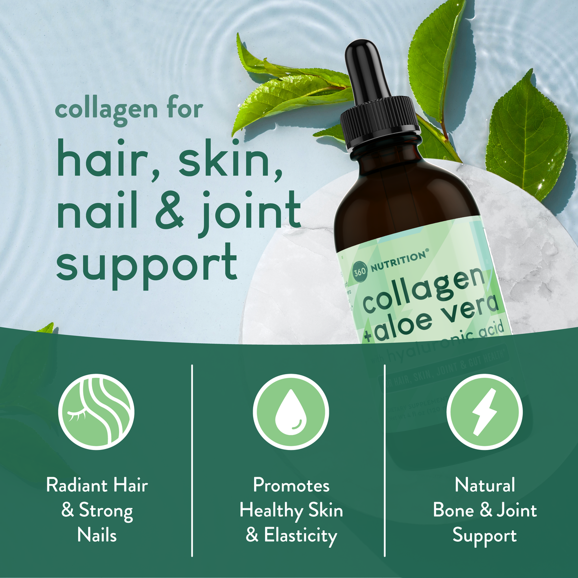 Collagen + Aloe with Hyaluronic Acid – 360 Nutrition