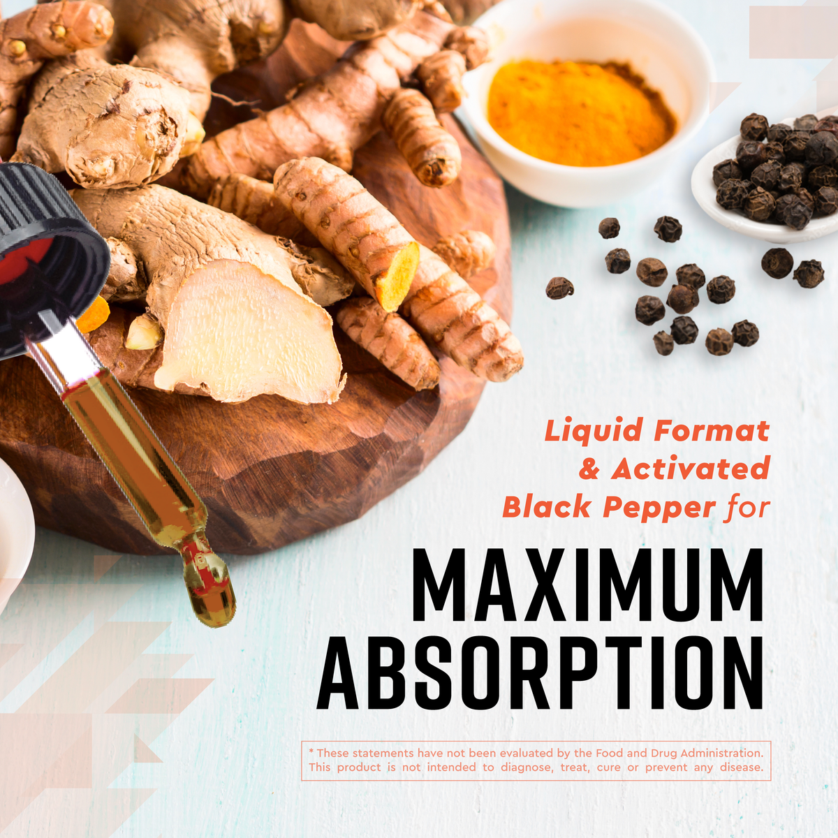 Turmeric Ginger Drops with Activated Black Pepper