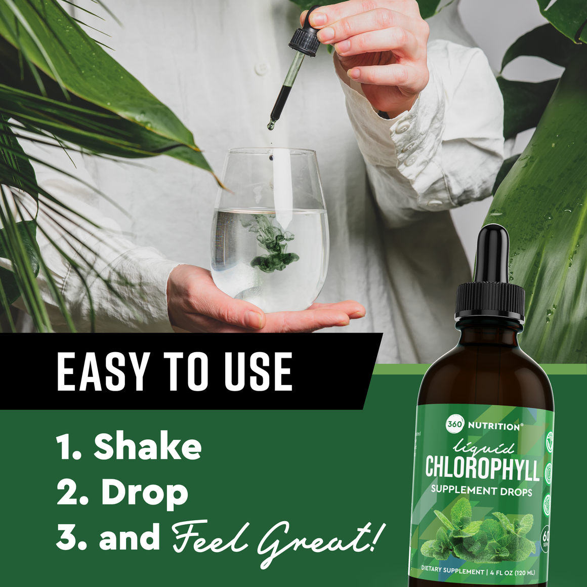 Liquid Chlorophyll Drops – 360 Nutrition